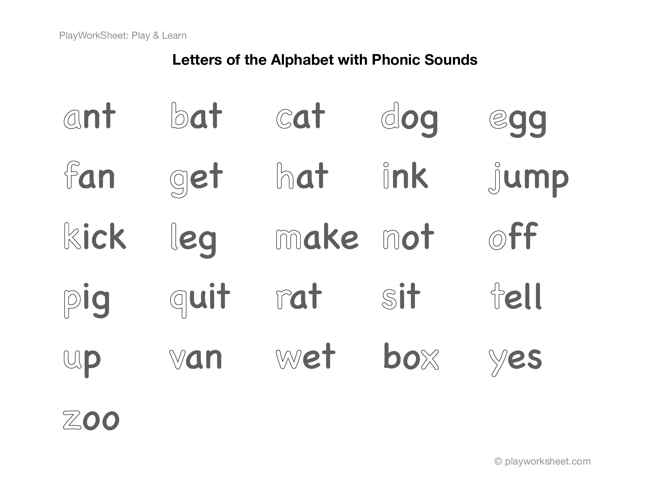 Phonics Practice Alphabet Letters And Words Free Printables For Kids Phonics Practice Alphabet Letters And Words Free Printables For Kids