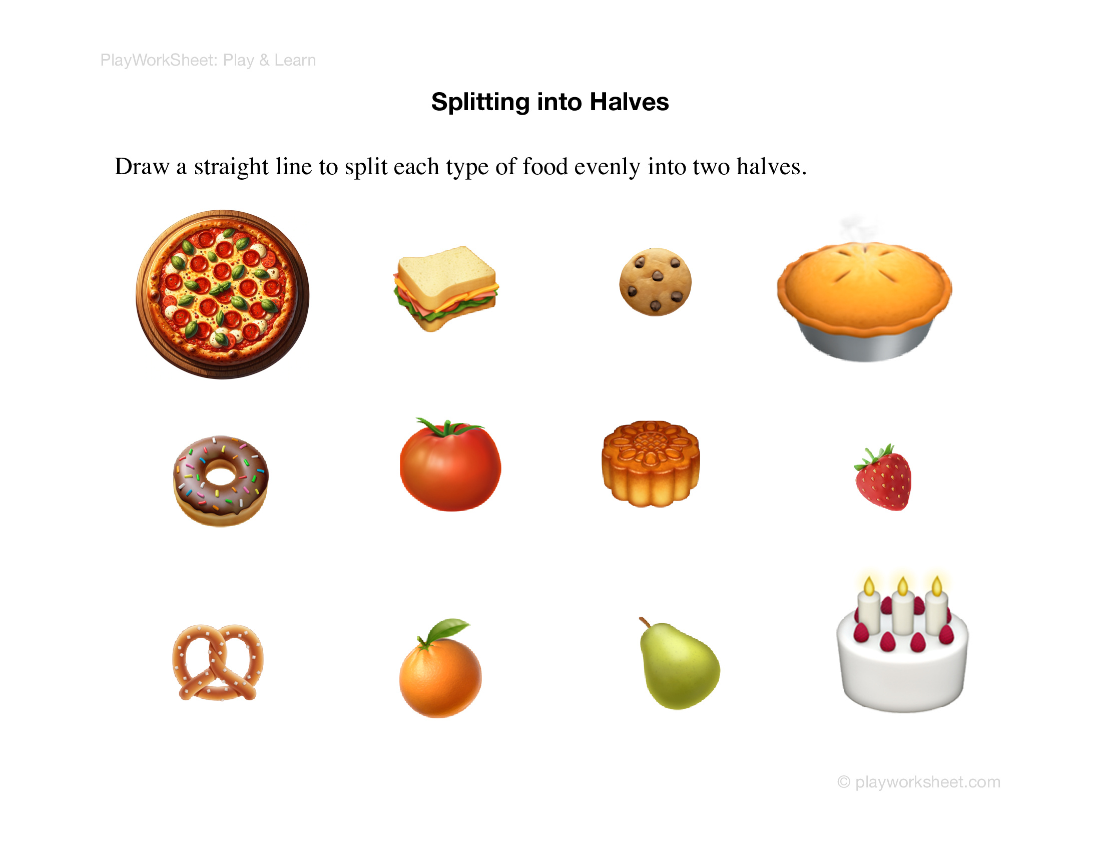 Splitting into Halves | Free Printables for Kids