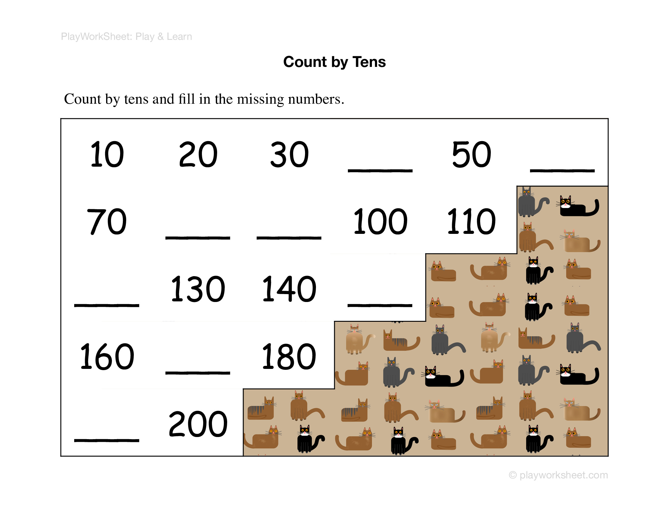 Count by Ten and Write the Tenth Numbers | Free Printables for Kids