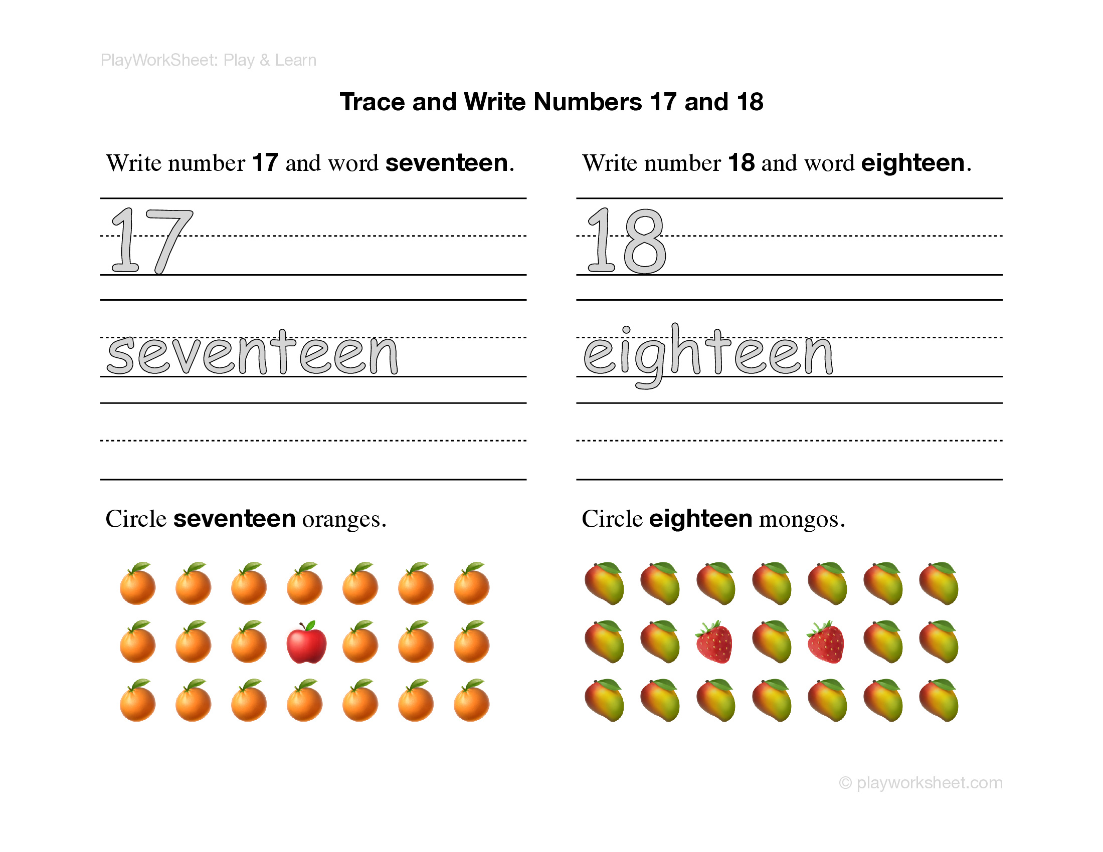 Number Tracing and Writing Adventure From 11 to 20 | Free Printables ...