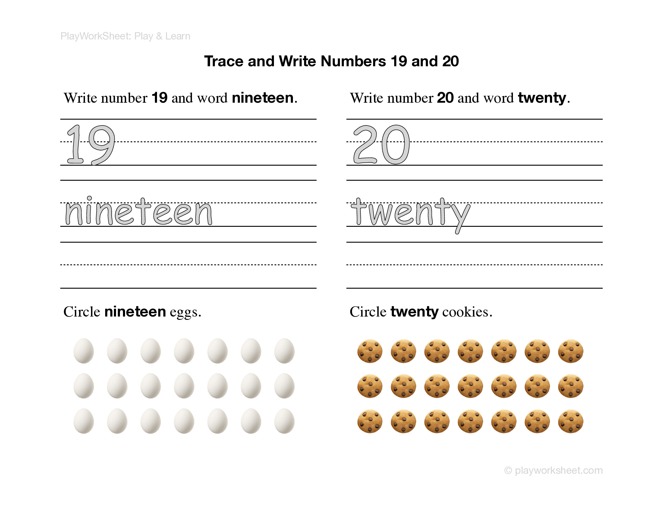 Number Tracing and Writing Adventure From 11 to 20 | Free Printables ...