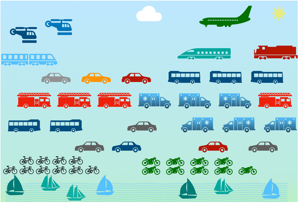 Counting of Transportation Vehicles from 1 to 10 | Free Printables for Kids
