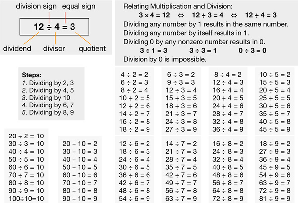 Mastering Basic Division Facts (1 to 10) Step by Step | Free Printables ...