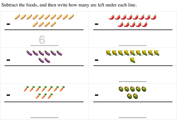 Vertical Subtraction of Numbers up to Ten | Free Printables for Kids
