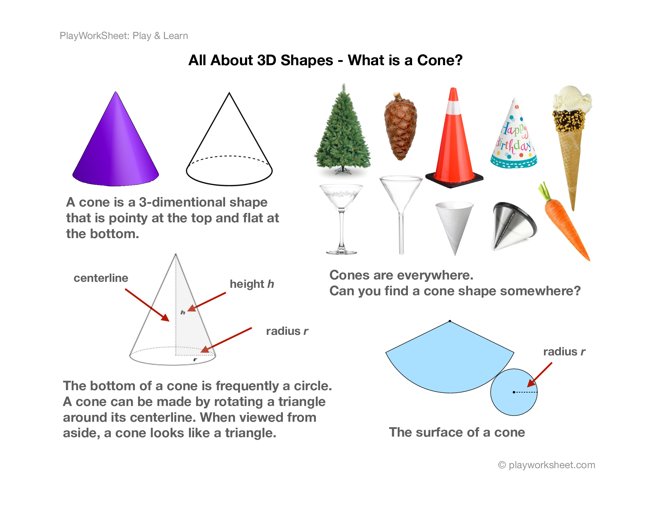 11 Best Images Of Worksheets 3d Shapes Cone Printable Printable 3d Images