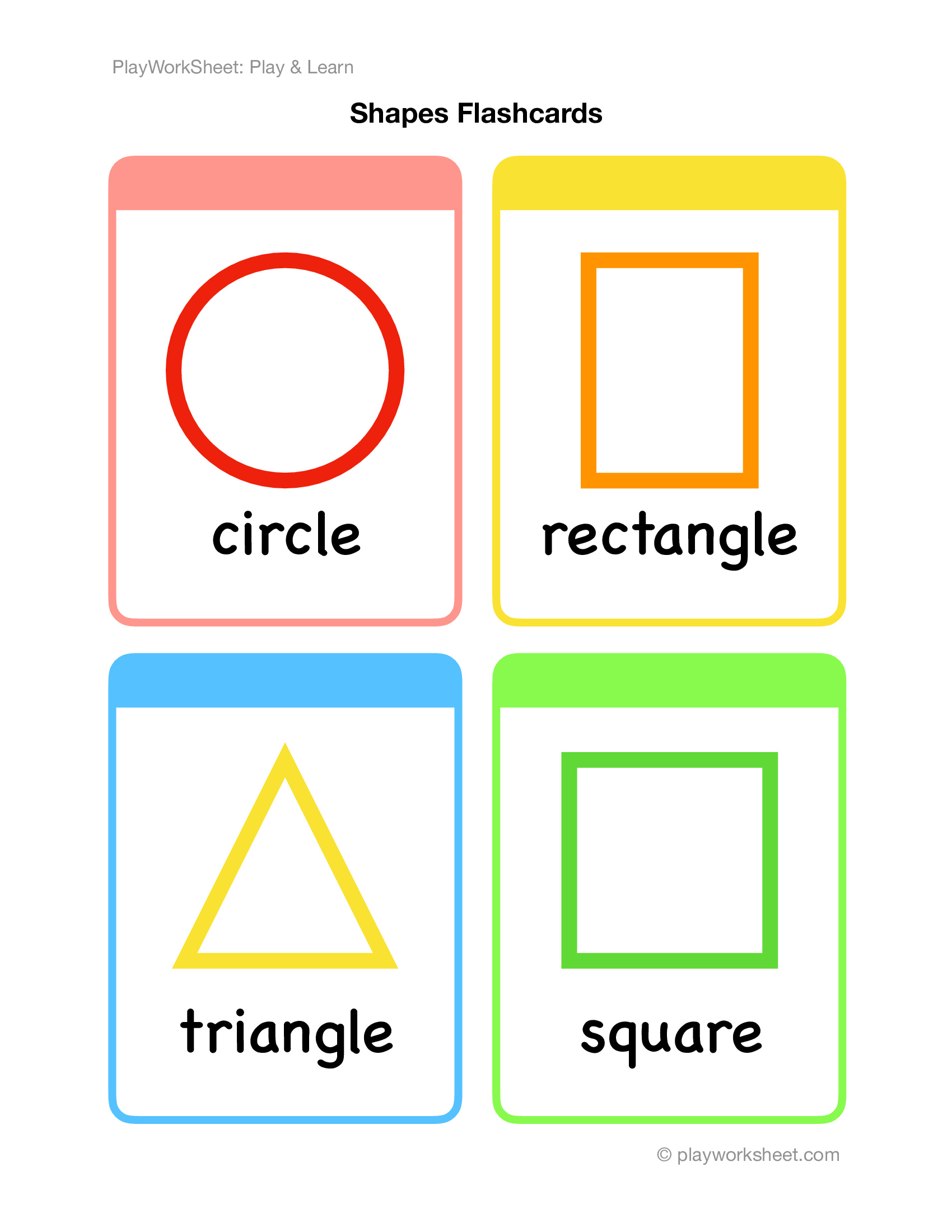 Shapes Flashcards Triangle Square Circle Rectangle And More Free