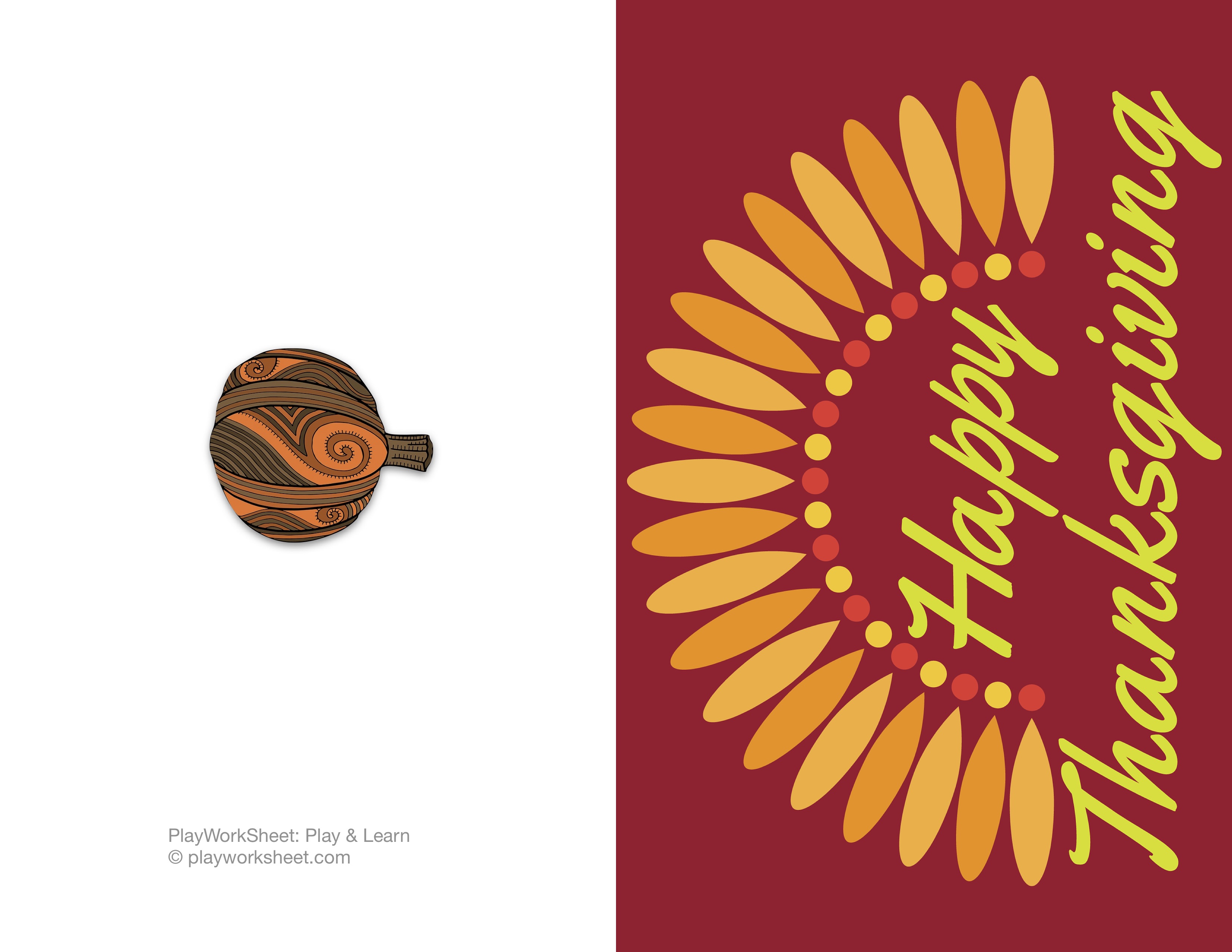 Happy Thanksgiving card featuring simple turkey feathers. | Free ...