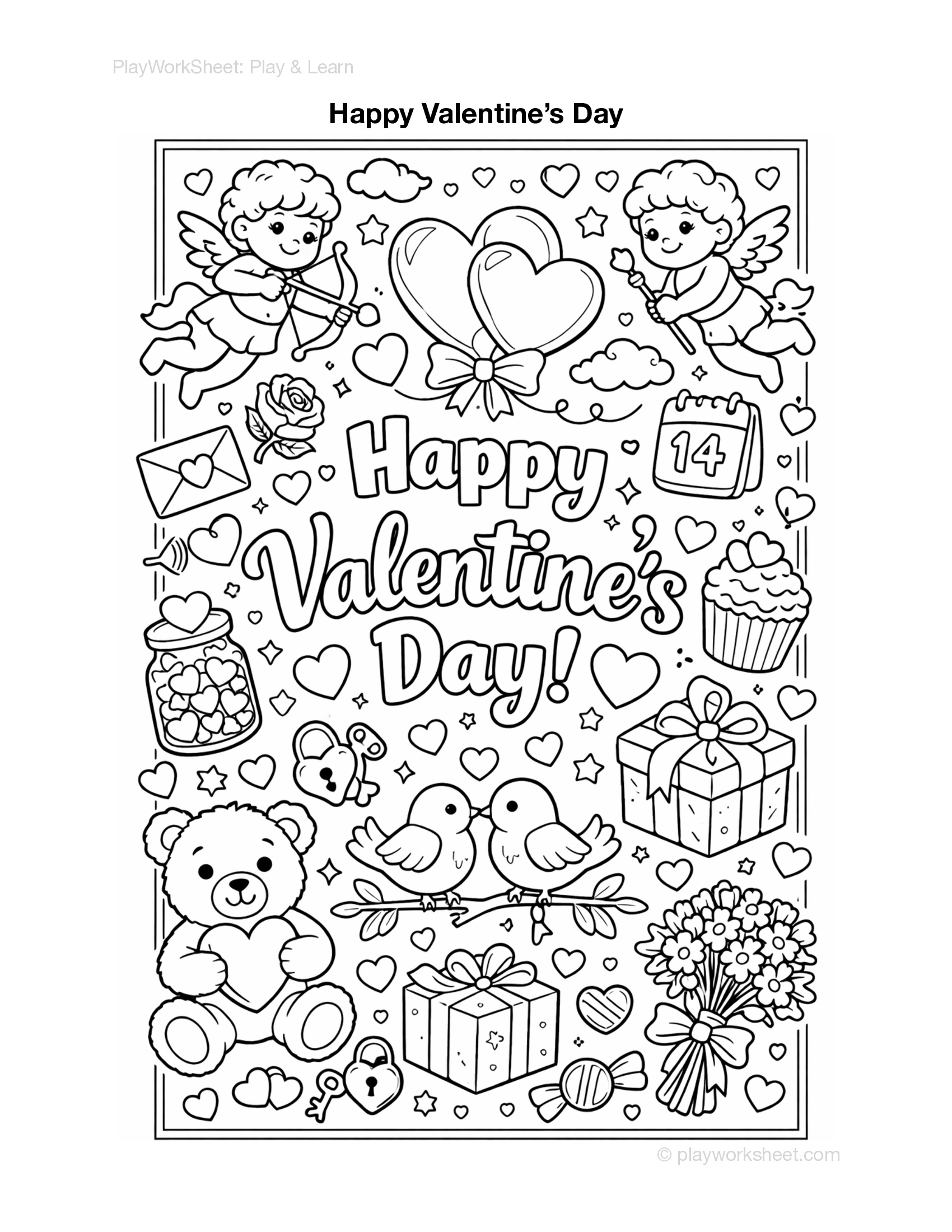 Happy Valentine’s Day Coloring Pages | Free Printables for Kids