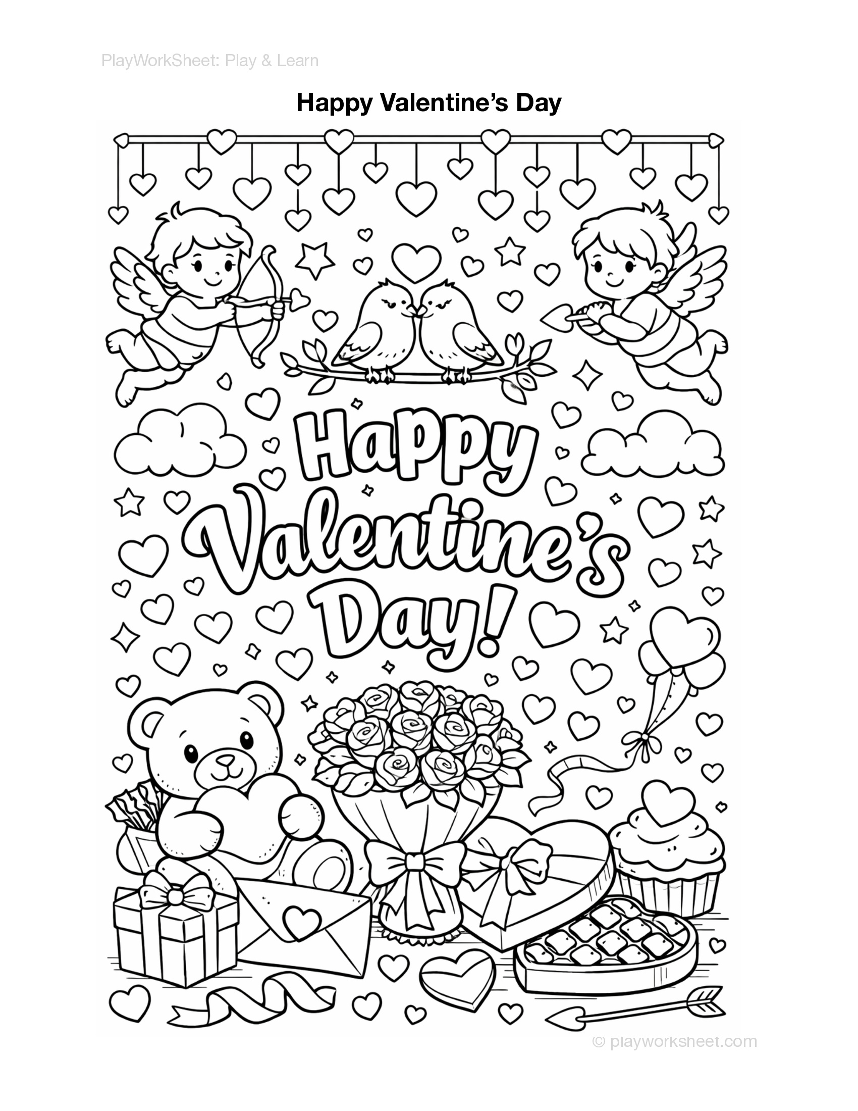 Happy Valentine’s Day Coloring Pages | Free Printables for Kids